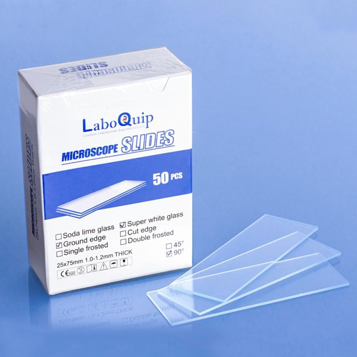 LaboQuip Microscope Slide 7101-45, Ground edge, corners 45° (Pack of 5 ...